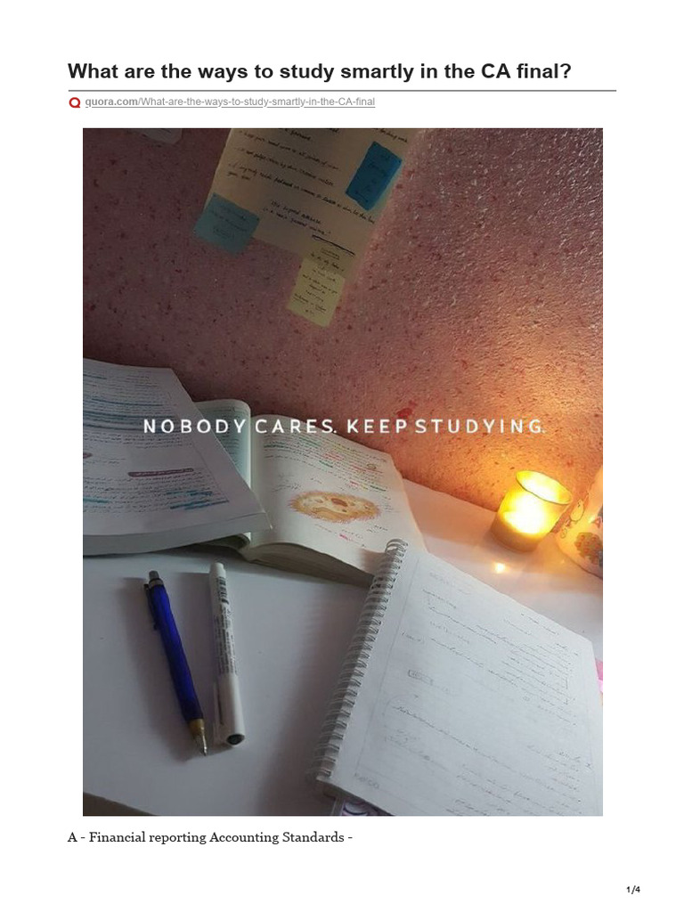 What Are The Ways To Study Smartly in The CA Final | PDF | Cognition