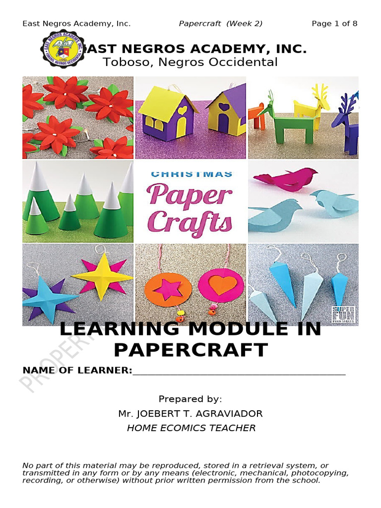 LM For Grade 11 Papercraft w2 | PDF | Origami