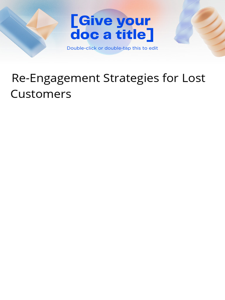 Re-Engagement Strategies For Lost Customers | PDF | Analytics | Economies