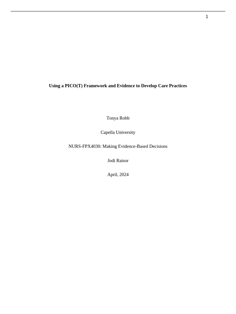 PICO(T) Framework for CHF Care Practices | PDF | Heart Failure | Patient