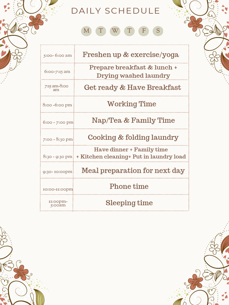 Daily Schedule: Time Management Guide | PDF