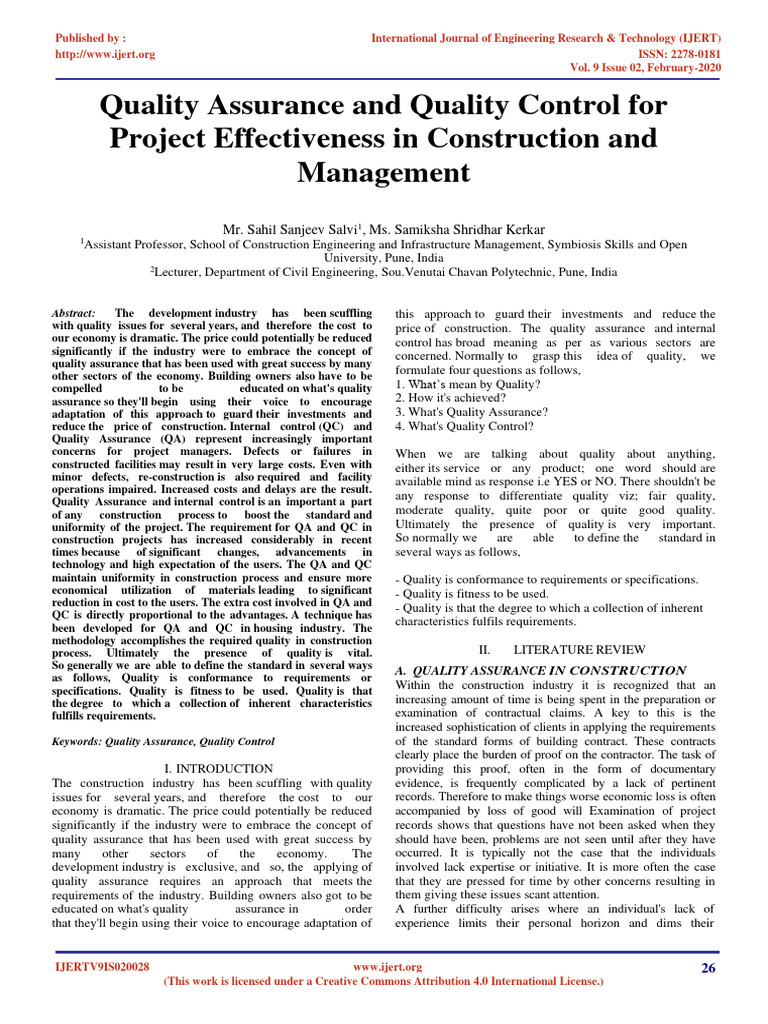 Quality_Assurance_and_Quality_Control_fo | PDF | Iso 9000 | Quality Assurance