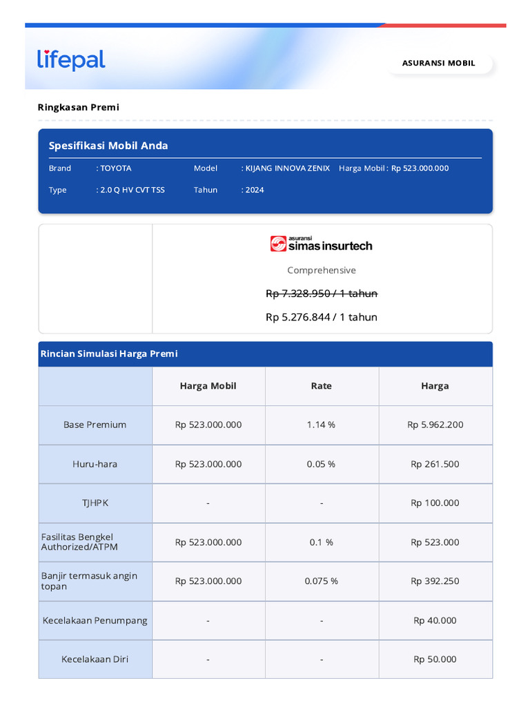 Zenix - LIFEPAL Sinarmas | PDF