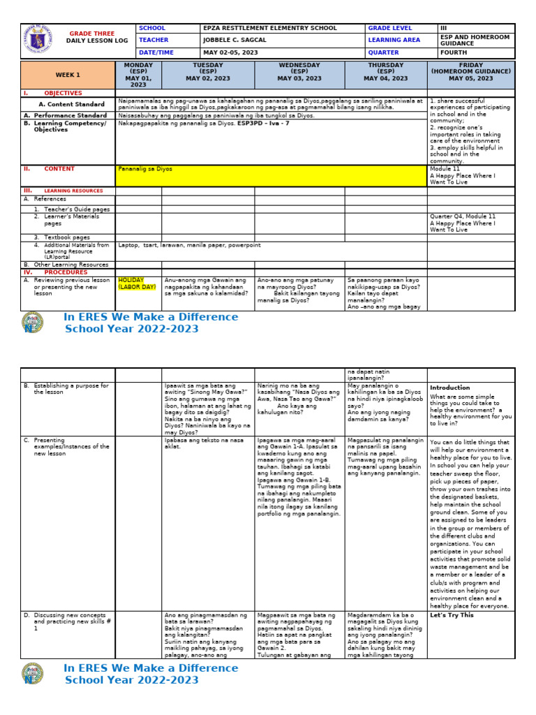 Esp3 Q4 W1 DLL May 02 05 | PDF