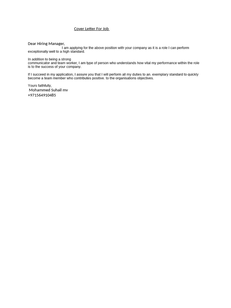 Cover Letter | PDF