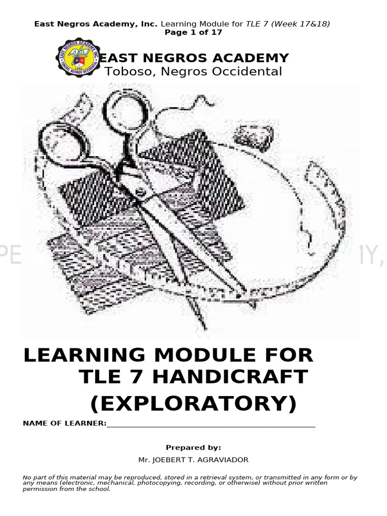 TLE 7 Week 17&18 | PDF | Surgical Suture | Textiles