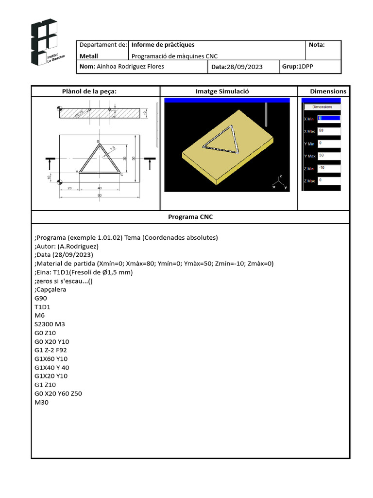 Plantilla informe CNC | PDF