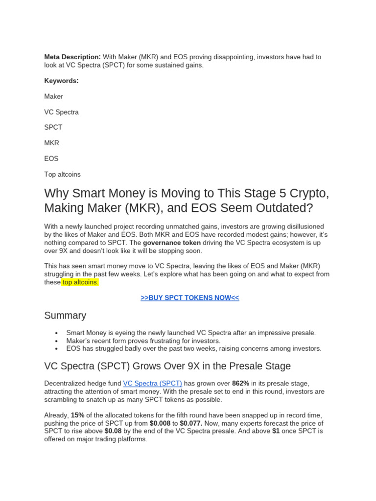 Why Smart Money is Moving to This Stage 5 Crypto | PDF | Applications Of Cryptography ...