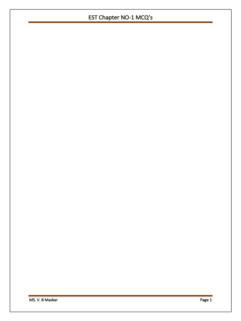 Chapter 1 MCQ | PDF | Water | Drinking Water