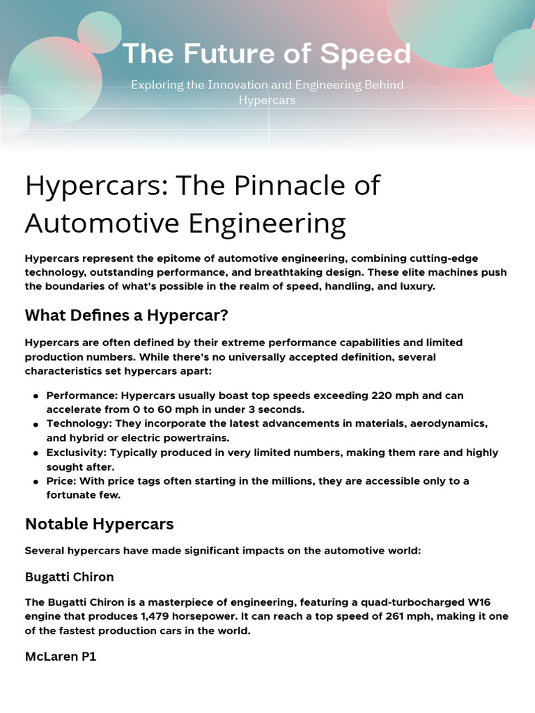 hypercar | PDF | Vehicles | Car