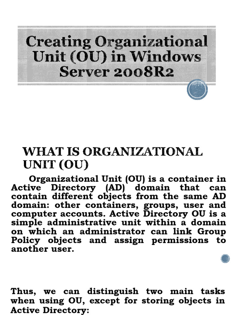 L6_Creating-Organizational-Unit-OU-in-Windows_Q3 | PDF