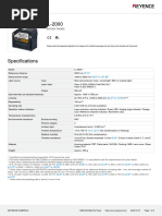 Keyence LJ-V7080 Sensor Specifications | PDF | Laser | Light