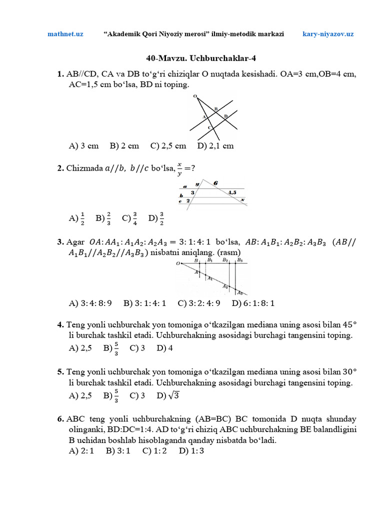 40-MAVZU-Uchburchaklar-4 | PDF
