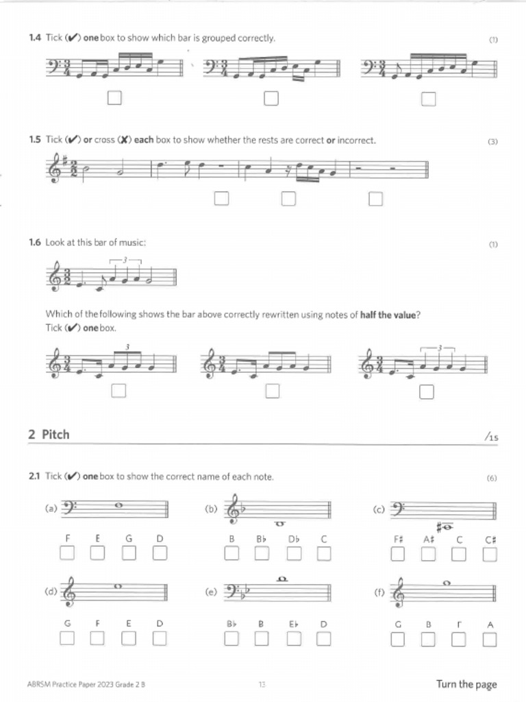 ABRSM Grade 2 - Practice Paper-13 | PDF
