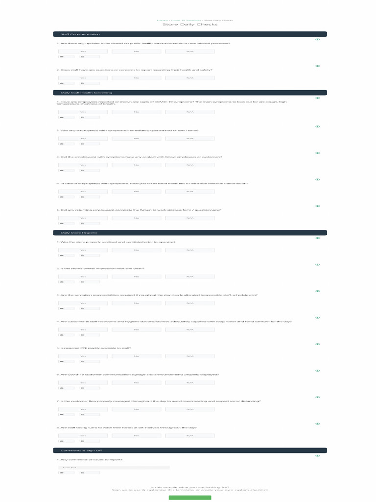 GoAudits - Store Daily Checks (Sample) | PDF