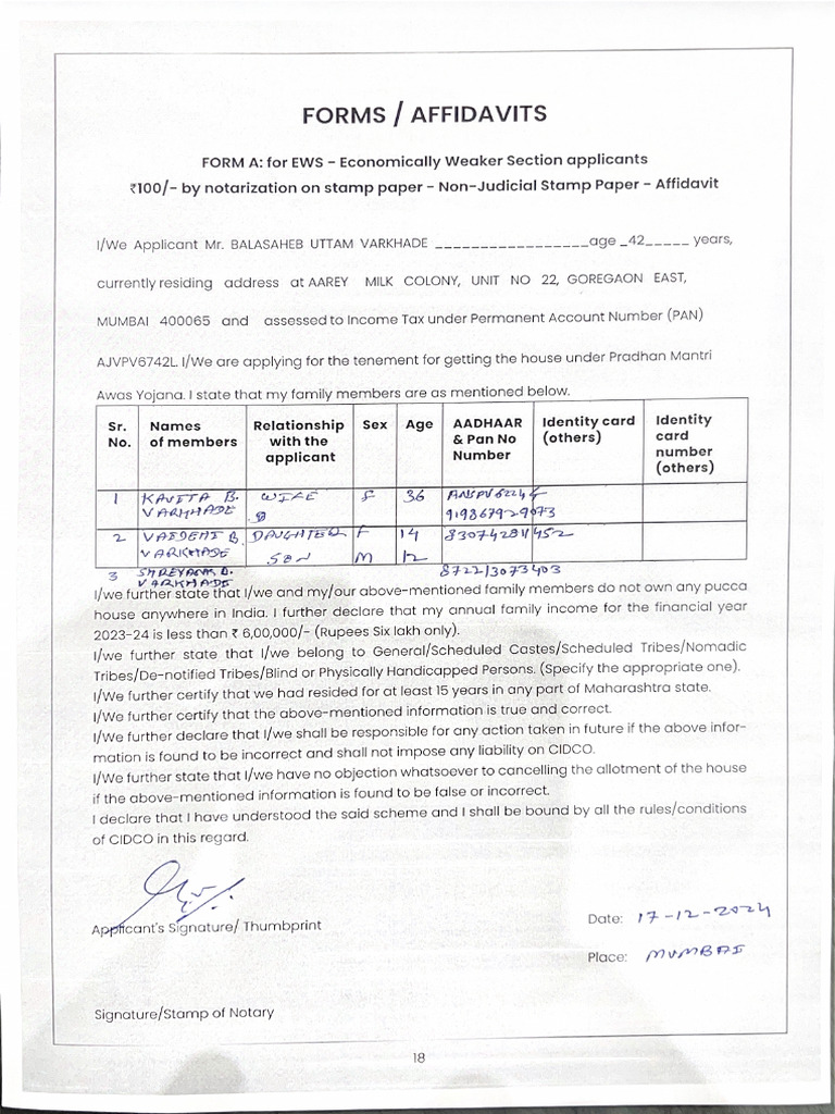 Forms Affidavits | PDF
