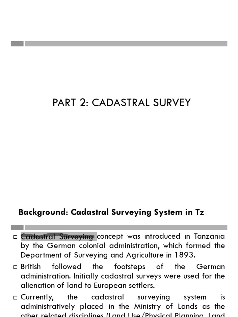 Overview of Cadastral Surveying in Tanzania | PDF | Surveying ...