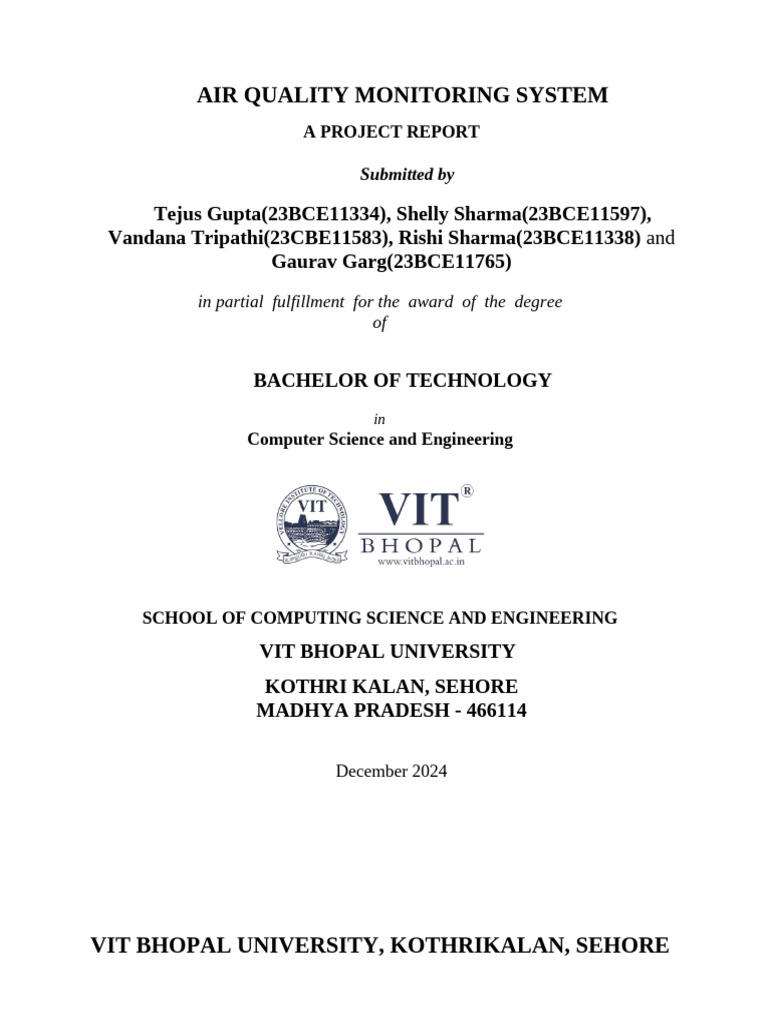 Real-Time Air Quality Monitoring System | PDF | Air Pollution | Pollution