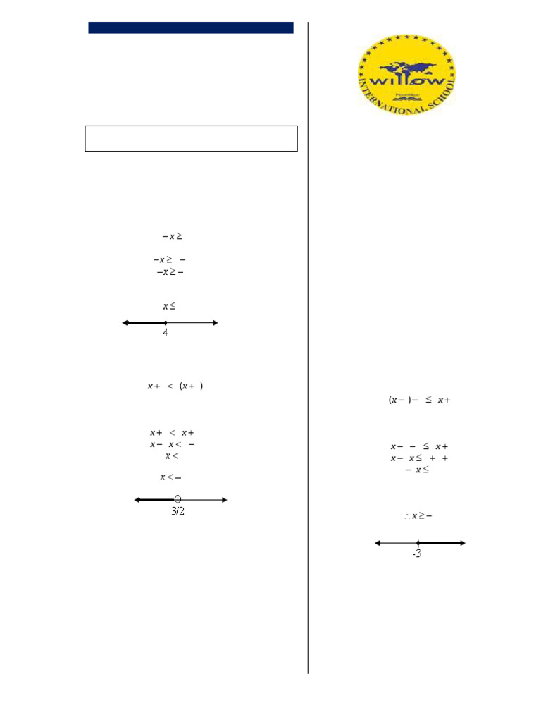 Solving Linear Inequalities | PDF | Inequality (Mathematics ...