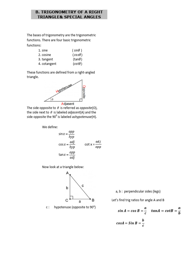 Trigonometry Basics for Students | PDF | Trigonometric Functions ...