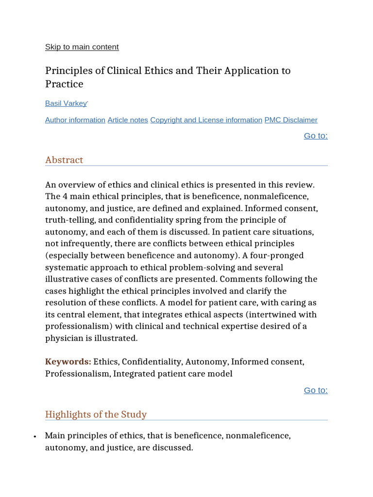 Principle Ethics | PDF | Informed Consent | Autonomy