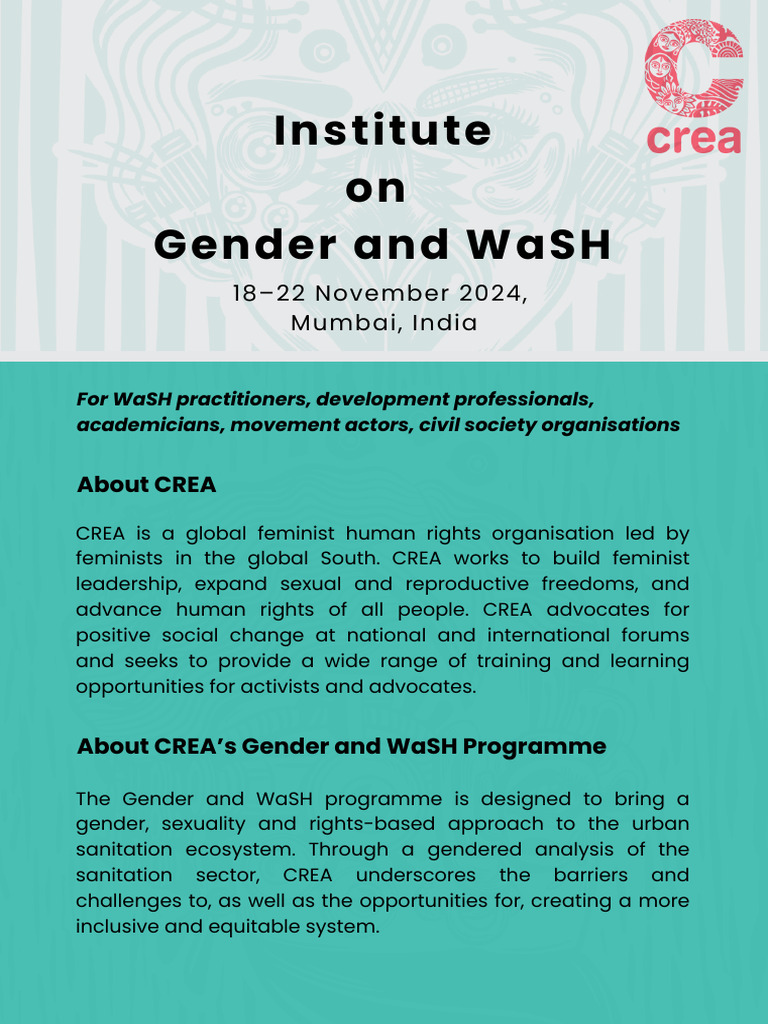 CFA Gender and WASH Institute | PDF | Wash | Sanitation