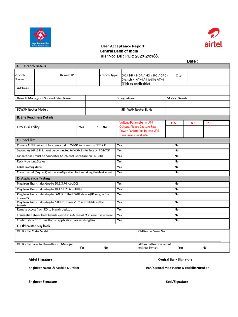 User Acceptance Report Final | PDF | Router (Computing) | Multiprotocol Label Switching