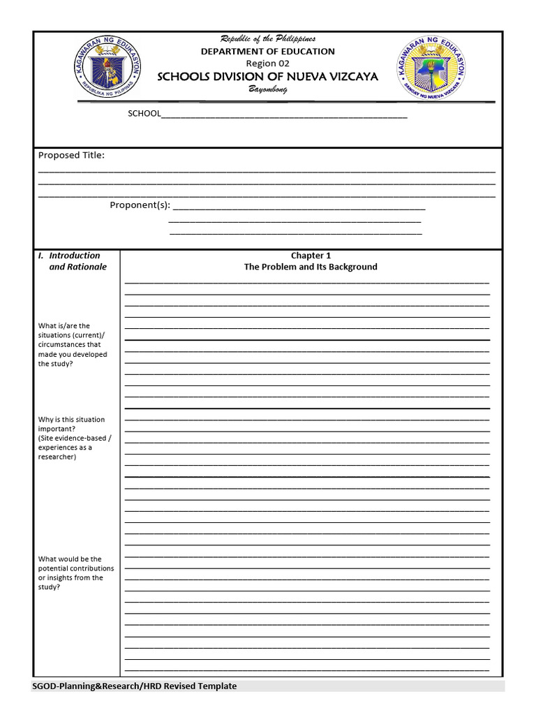 SHS-Research-Proposal-Template-1 The Working Student | PDF | Methodology | Science