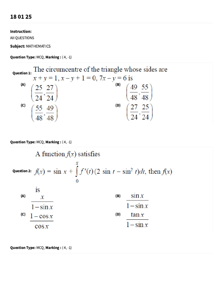180125Test Paper Without Answer | PDF | Standardized Tests | Tests