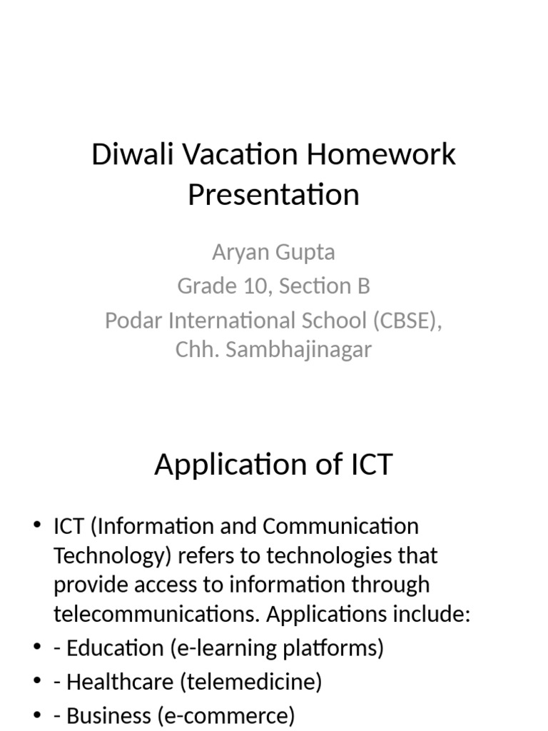 Diwali Homework: ICT and Mobile Devices | PDF | Smartphone | Tablet ...