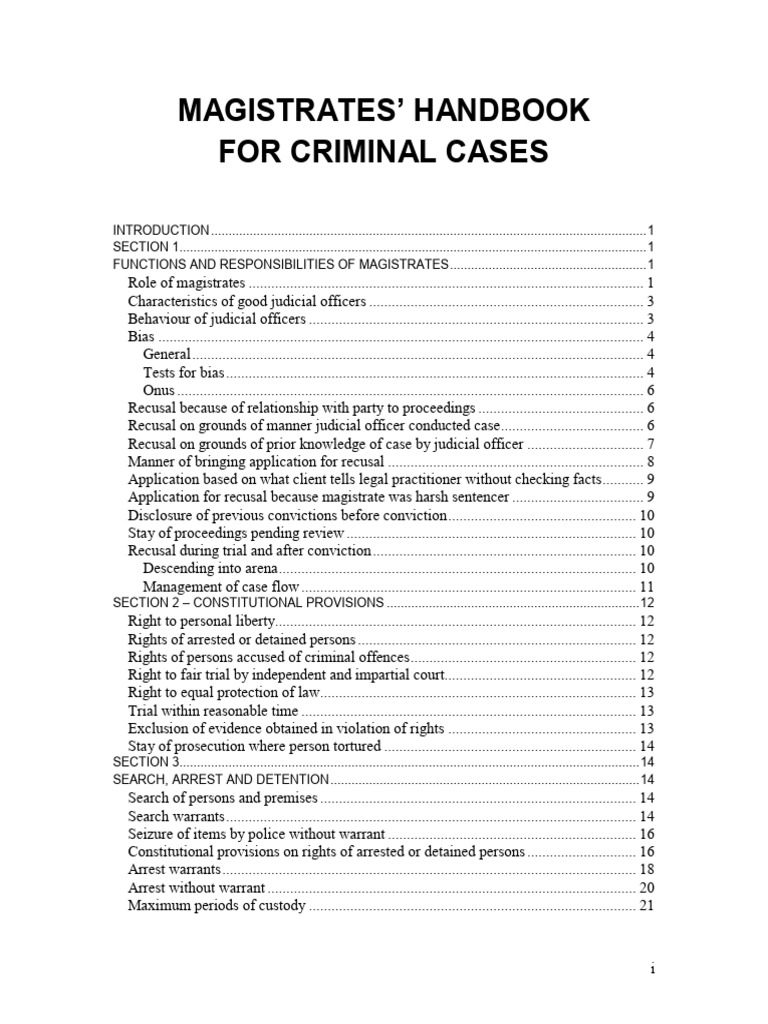 MAGISTRATES HANDBOOK July 2016 | PDF | Bail | Arrest