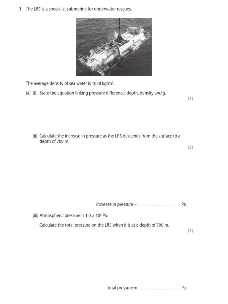 Density and Pressure 3 QP | PDF