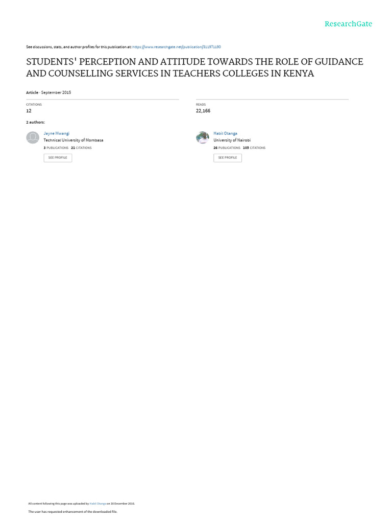 IJCAS-mwangiandOtanga282015 | PDF | Attitude (Psychology) | Behavior