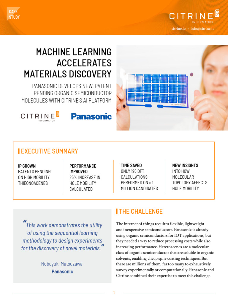Case Study Panasonic Small Molecule Development | PDF | Artificial ...