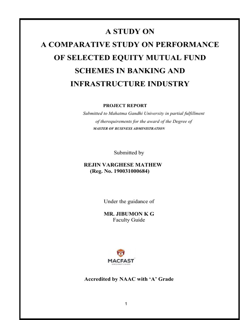 Equity Mutual Fund Performance Study | PDF | Modern Portfolio Theory ...