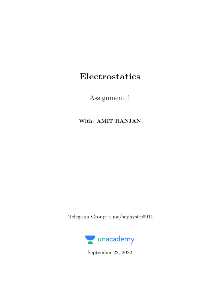 Electrostatics 1 1714326308945 | PDF | Capacitor | Sphere