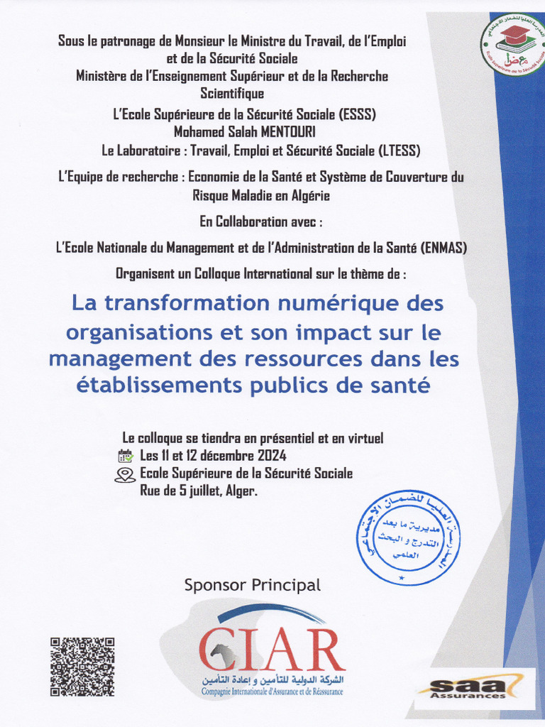 Programme Final Du Colloque ESSS Décembre 2024 | PDF