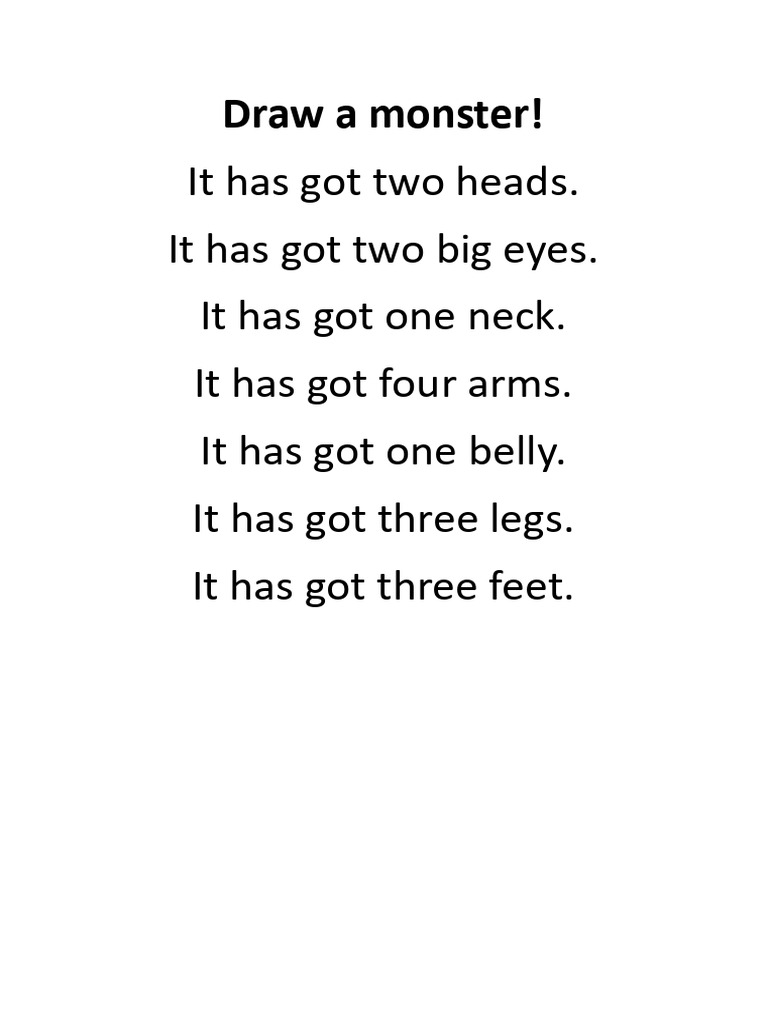 Two-Headed Monster Drawing Guide | PDF