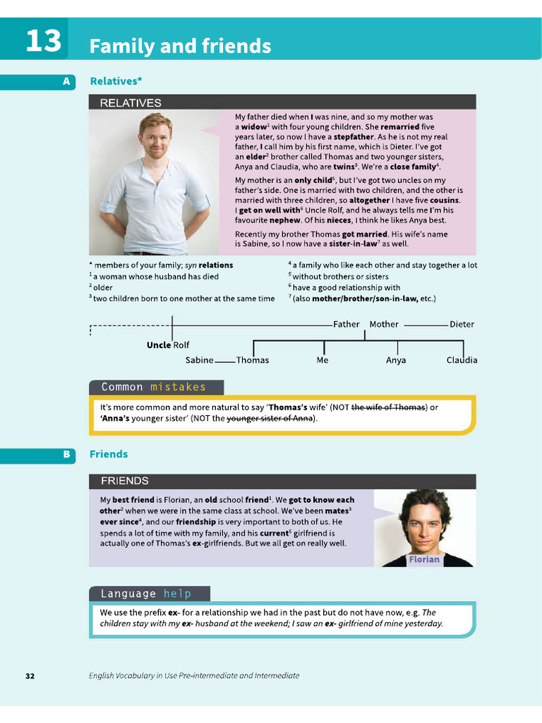 Family, Friends Vocabulary MiN | PDF