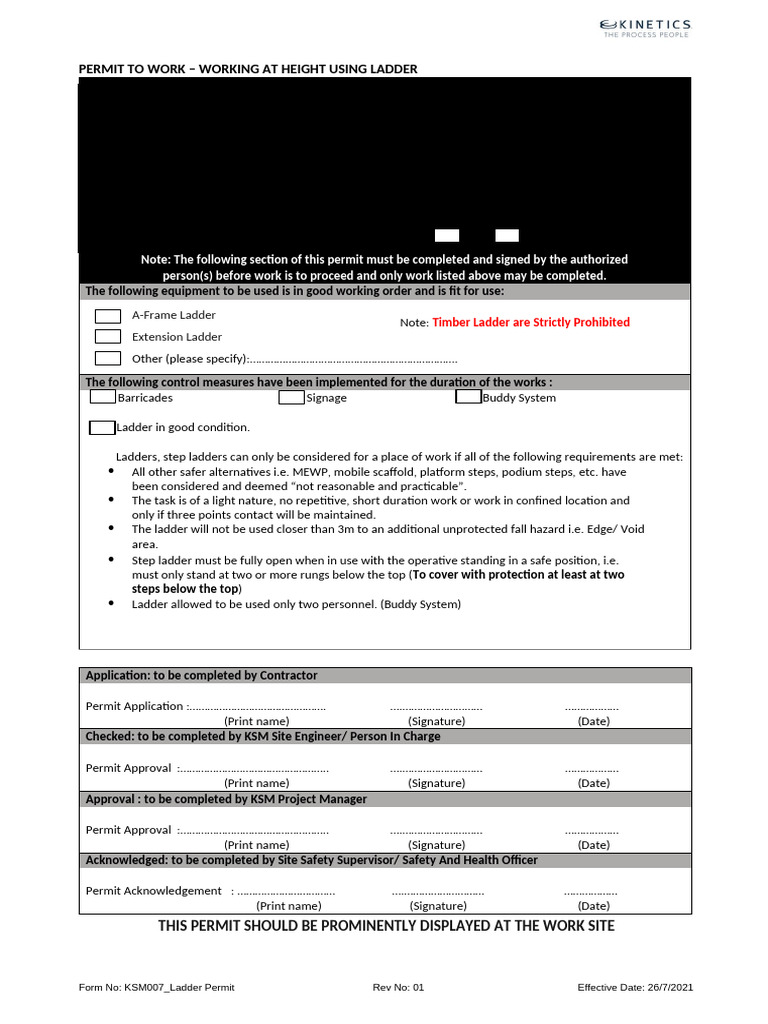 KSM007_Permit Using Ladder | PDF