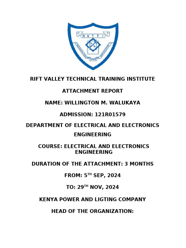 KPLC Electrical Engineering Attachment Report | PDF | Reliability ...