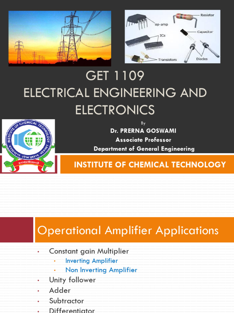 EEE Lecture 10 Operational Amplifiers Applications | PDF