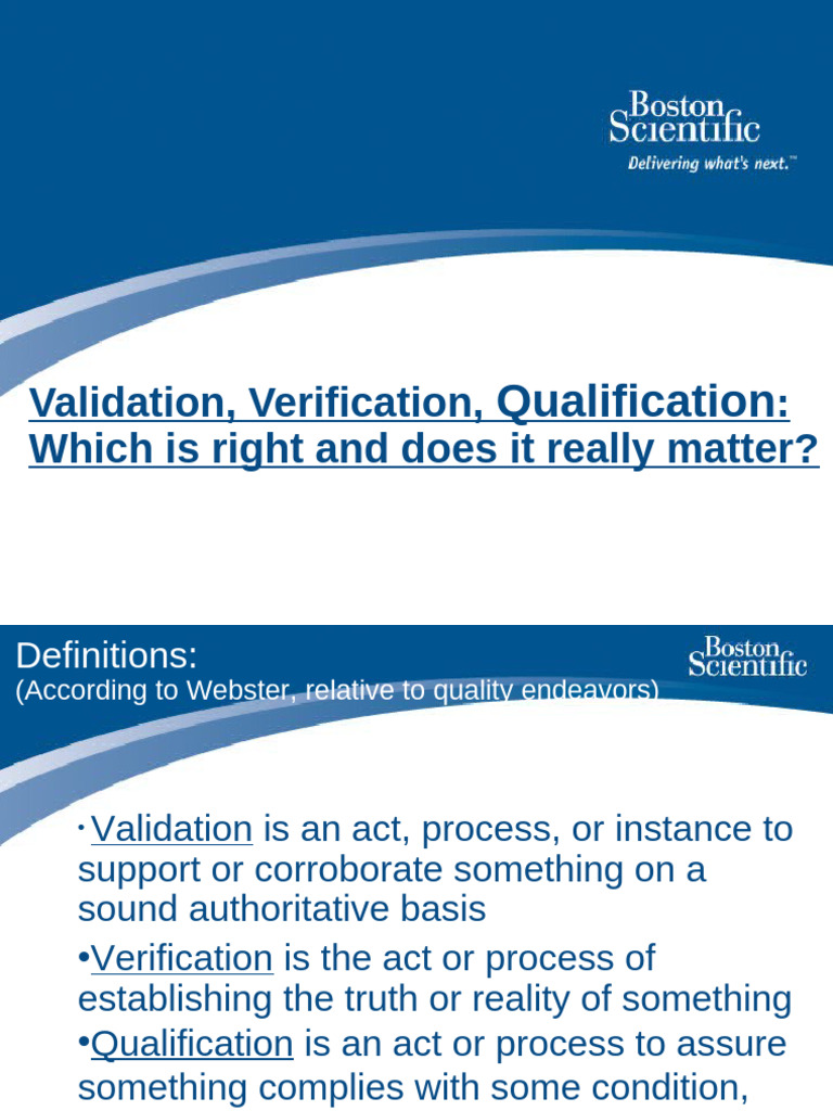 Validation, Verification, Qualification | PDF | Verification And Validation | Evaluation Methods
