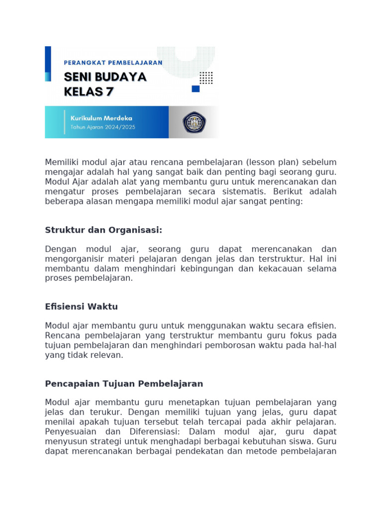 Modul SBK Kelas 7 | PDF