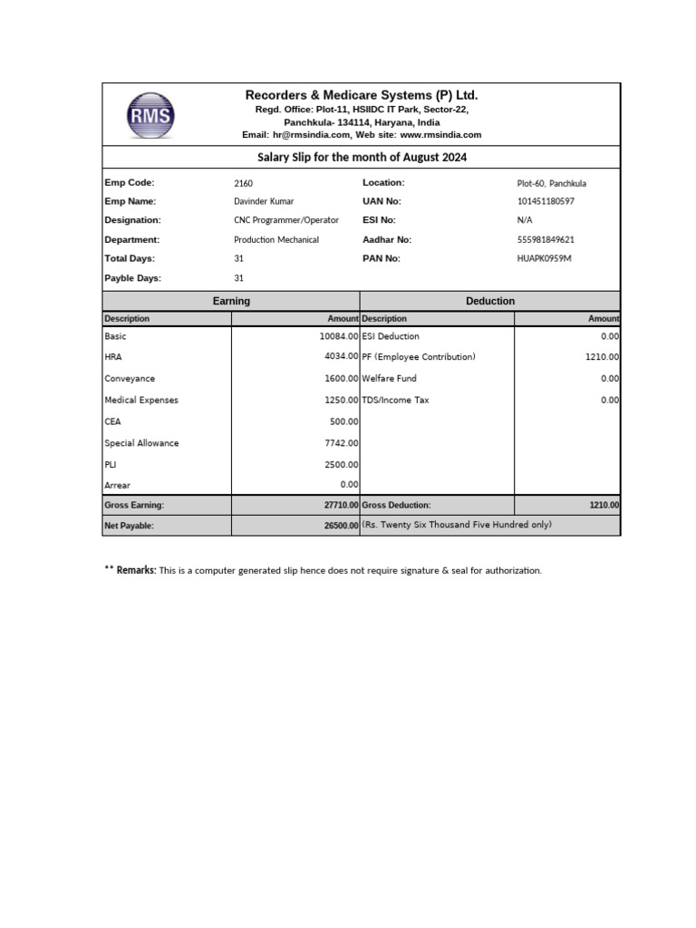 01-Davinder Salary Slips | PDF | Income | Wealth 01-Davinder Salary Slips | PDF | Income | Wealth