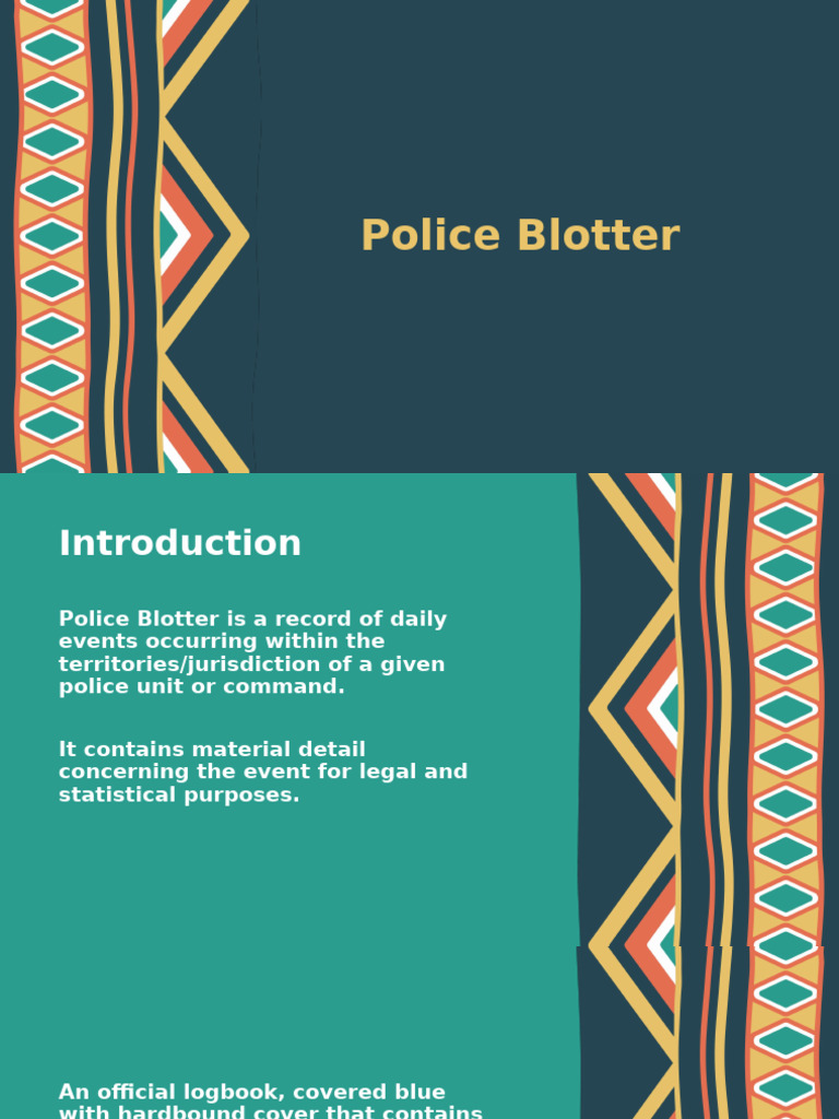Police Blotter FINALS | PDF | Police | Criminal Law