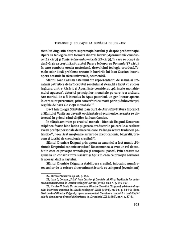 Sfantul Ioan Casian+dionisie Cel Mic | PDF