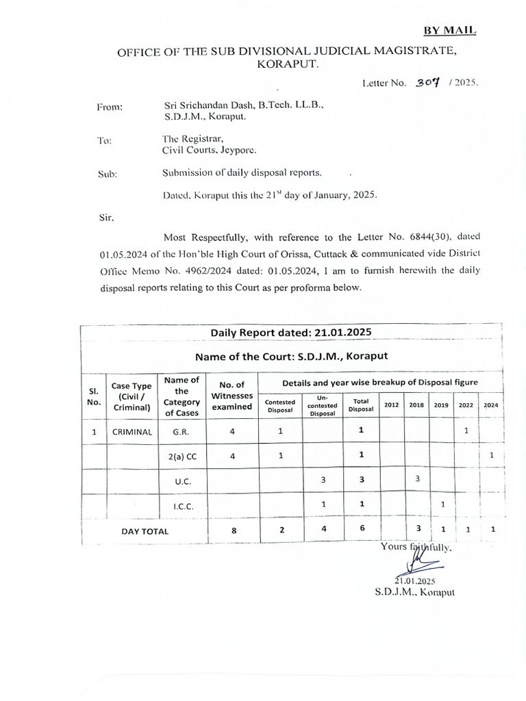Daily Disposal Report -14 | PDF
