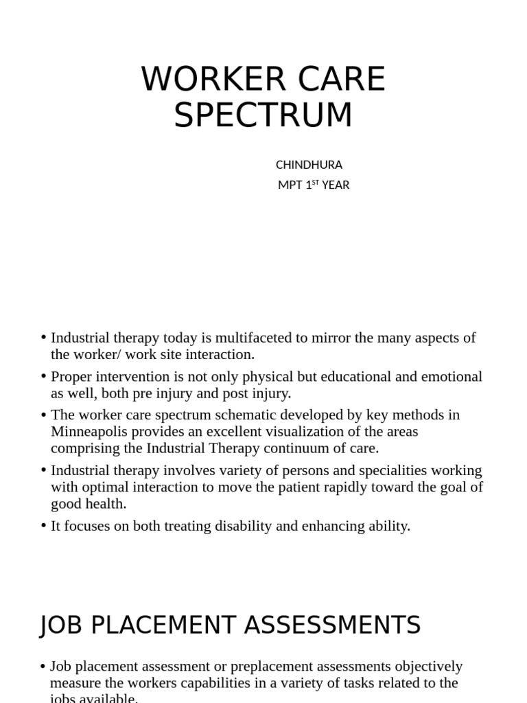 Worker Care Spectrum-1 | PDF | Physical Therapy | Psychotherapy