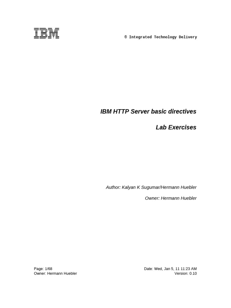 IHS Basic Directivesempty | PDF | Web Server | Internet & Web